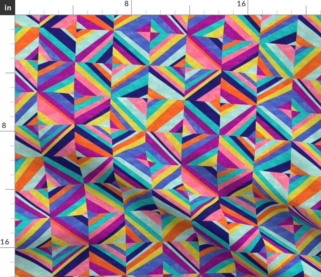 Abstract Colorful Geometric Fabric Hybrid Colorful Geometric by ...