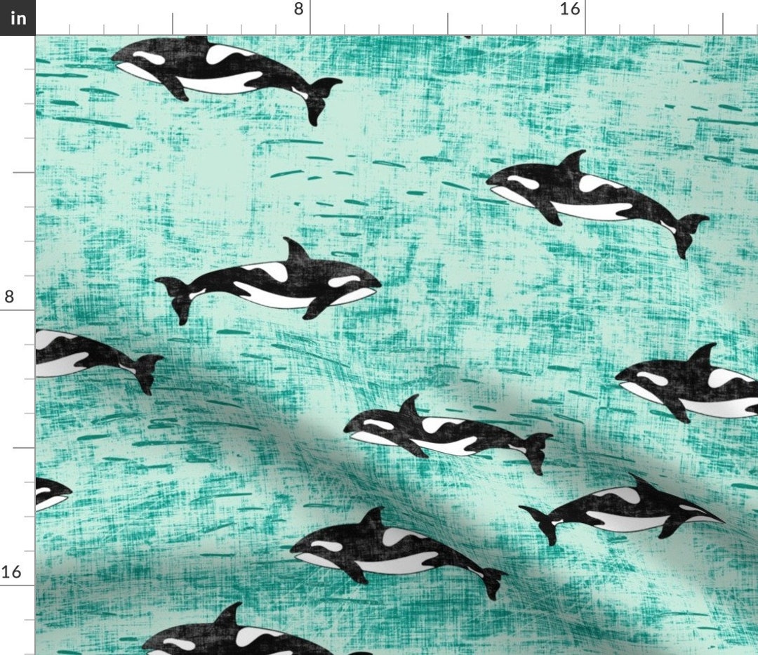Killer Whale Fabric pacific Orca Large by Holli Zollinger Pacific Ocean ...