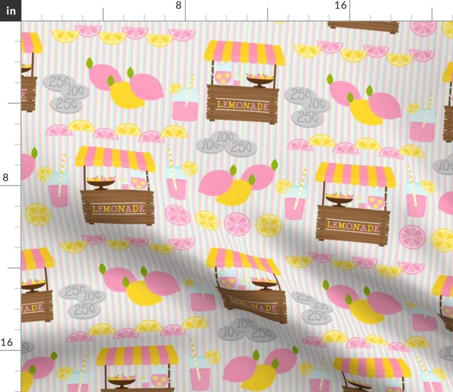 Lemonade Stand Fabric Pink Lemonade Stand by Sandityche - Etsy