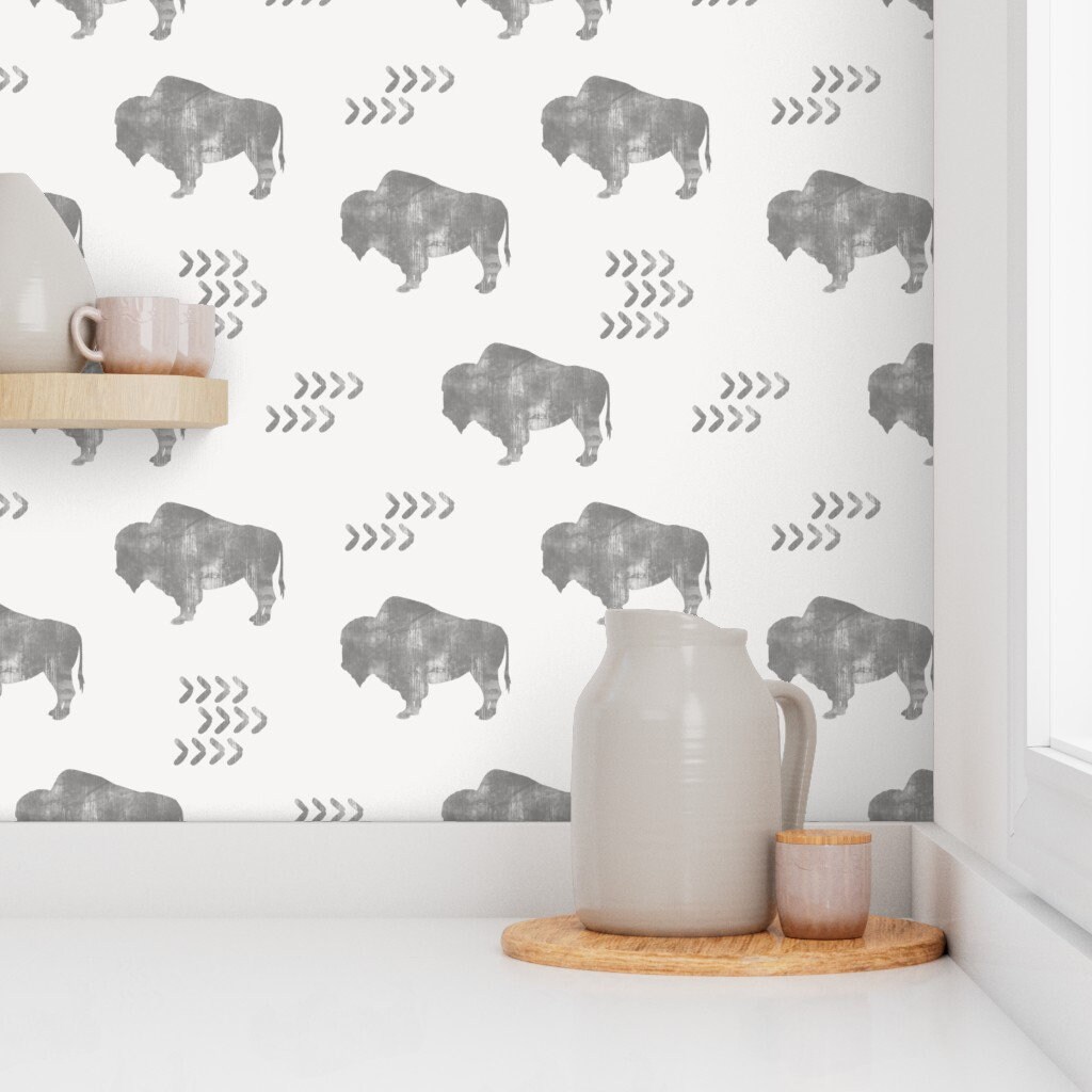 Buffalo Wallpaper Distressed Buffalo by Littlearrowdesign - Etsy
