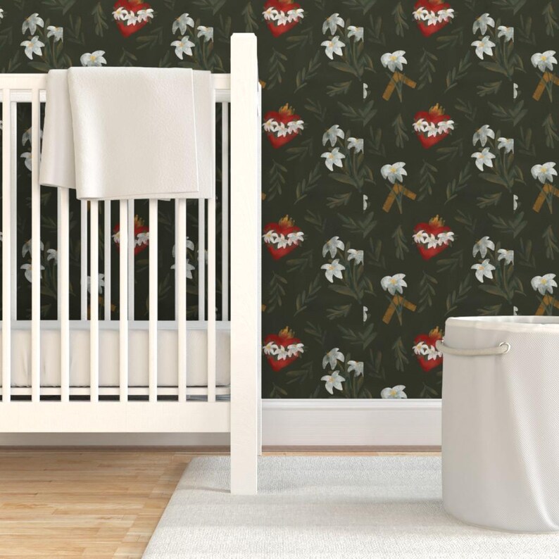 Faith Removable Peel and Stick Wallpaper - Saint Heart - Wall Art Wall ...