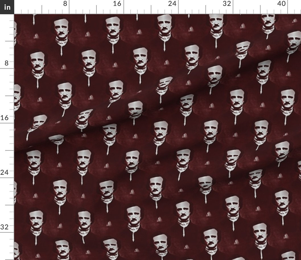 Edgar Allan Poe Fabric Edgar Allan Poe by Peacoquettedesigns - Etsy