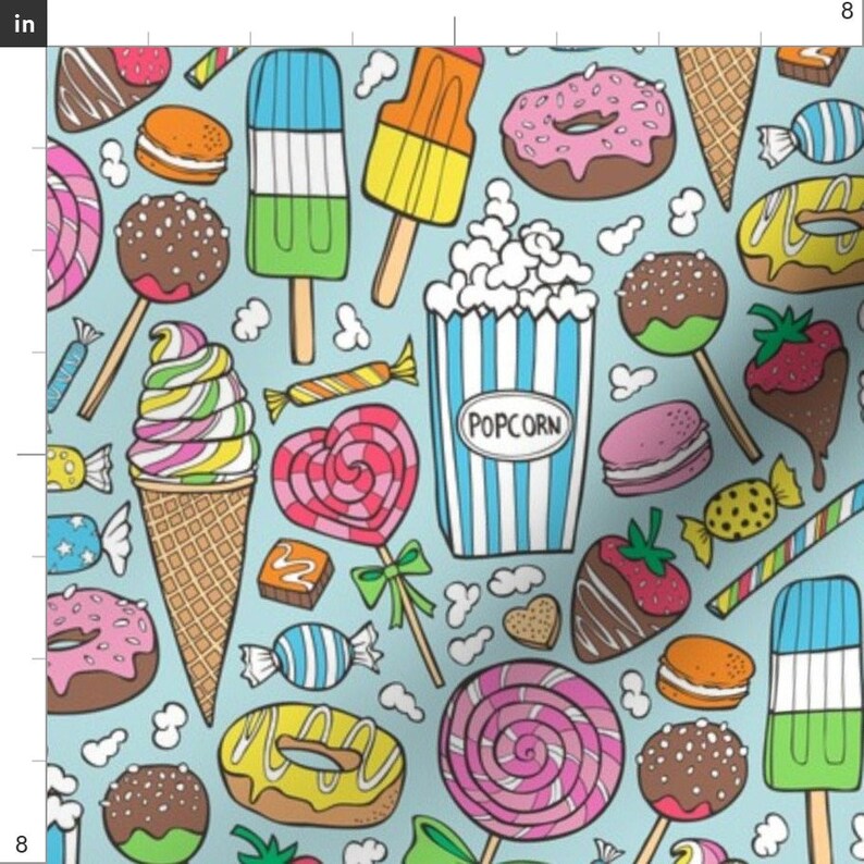 Candy Fabric Sweetsice Creamdonuts and Candy by Caja - Etsy