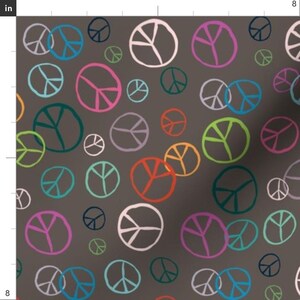 Peace Fabric Sketchy Peace by Heidiryancreative Multicolor Peace Hippie ...