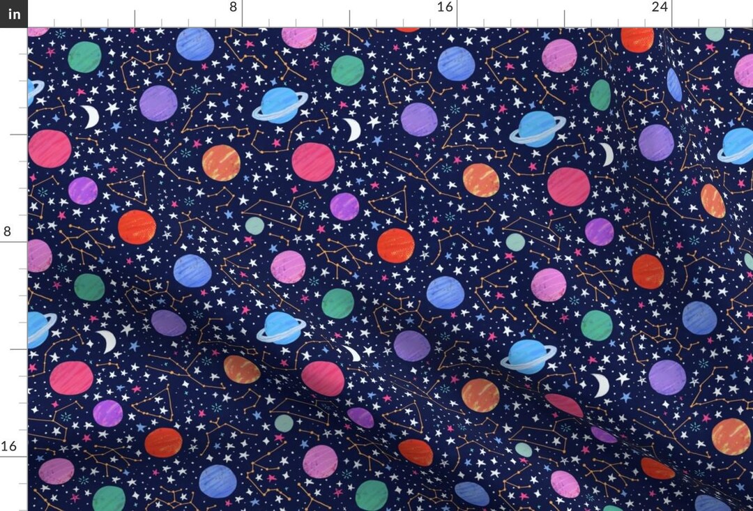Outerspace Fabric - Astronauts in Space With Rocket Ship by ...