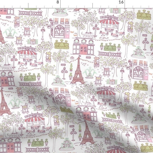 Girly Parisian Fabric Parisian Stroll in Antoinette by - Etsy
