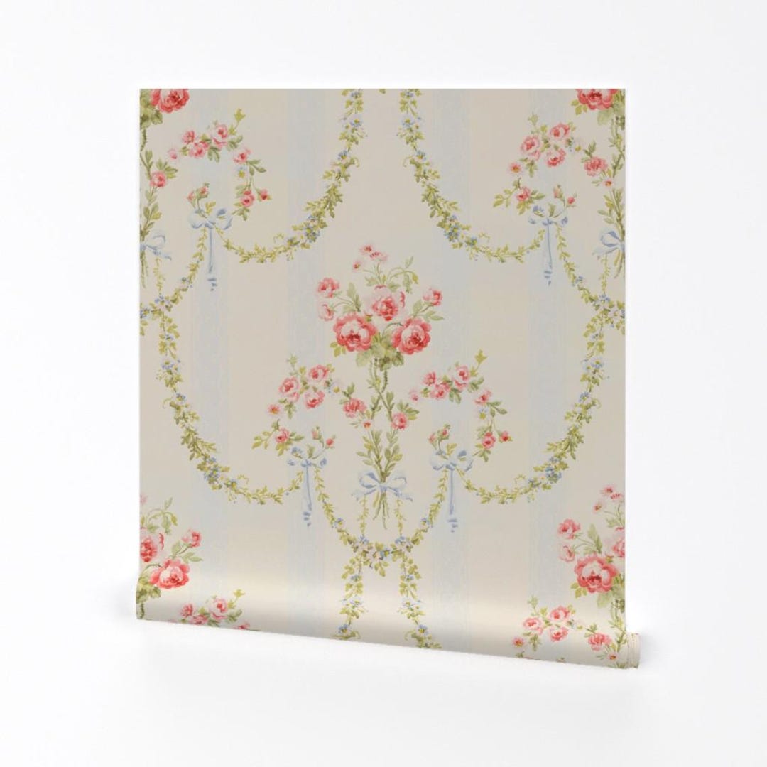 Feminine Floral Removable Peel and Stick Wallpaper - Vintage Victorian ...