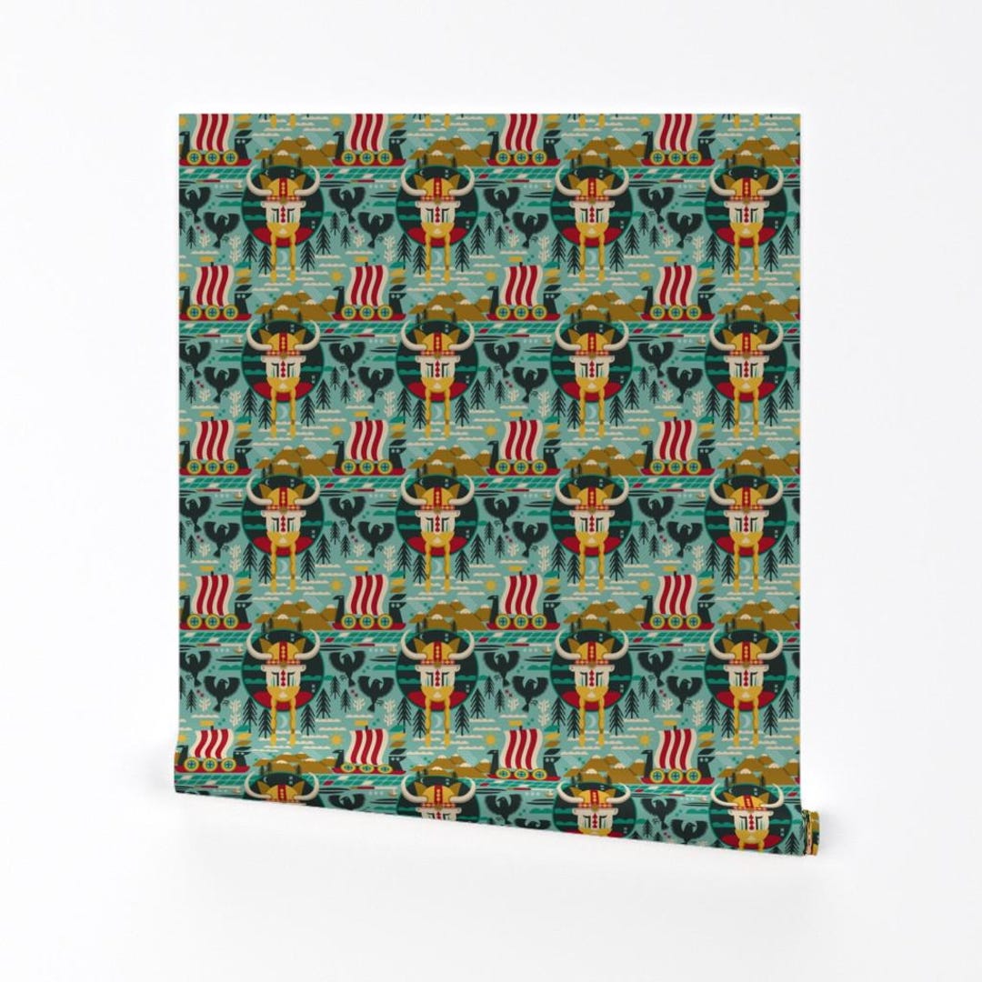 Vikings Wallpaper - Retro Vikings by Tamara Lance - Vikings Abstract ...