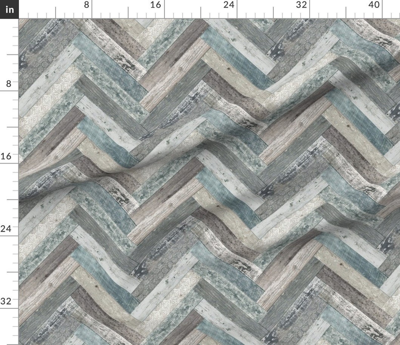 Beige White Chevron Natural Fabric Vintage Wood Chevron - Etsy