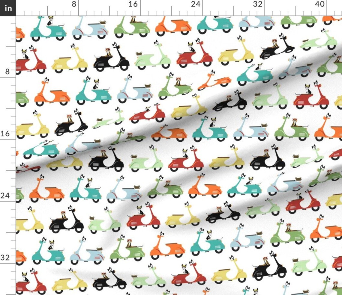 Mopeds Vintage Bikes Colorful Fabric Taking A Spin | Etsy