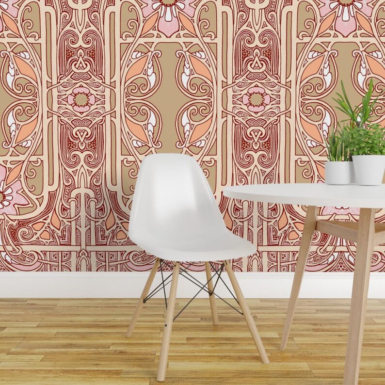 Victorian Wallpaper - Nouveau Wallflower Vintage by Edsel2084 - Floral ...