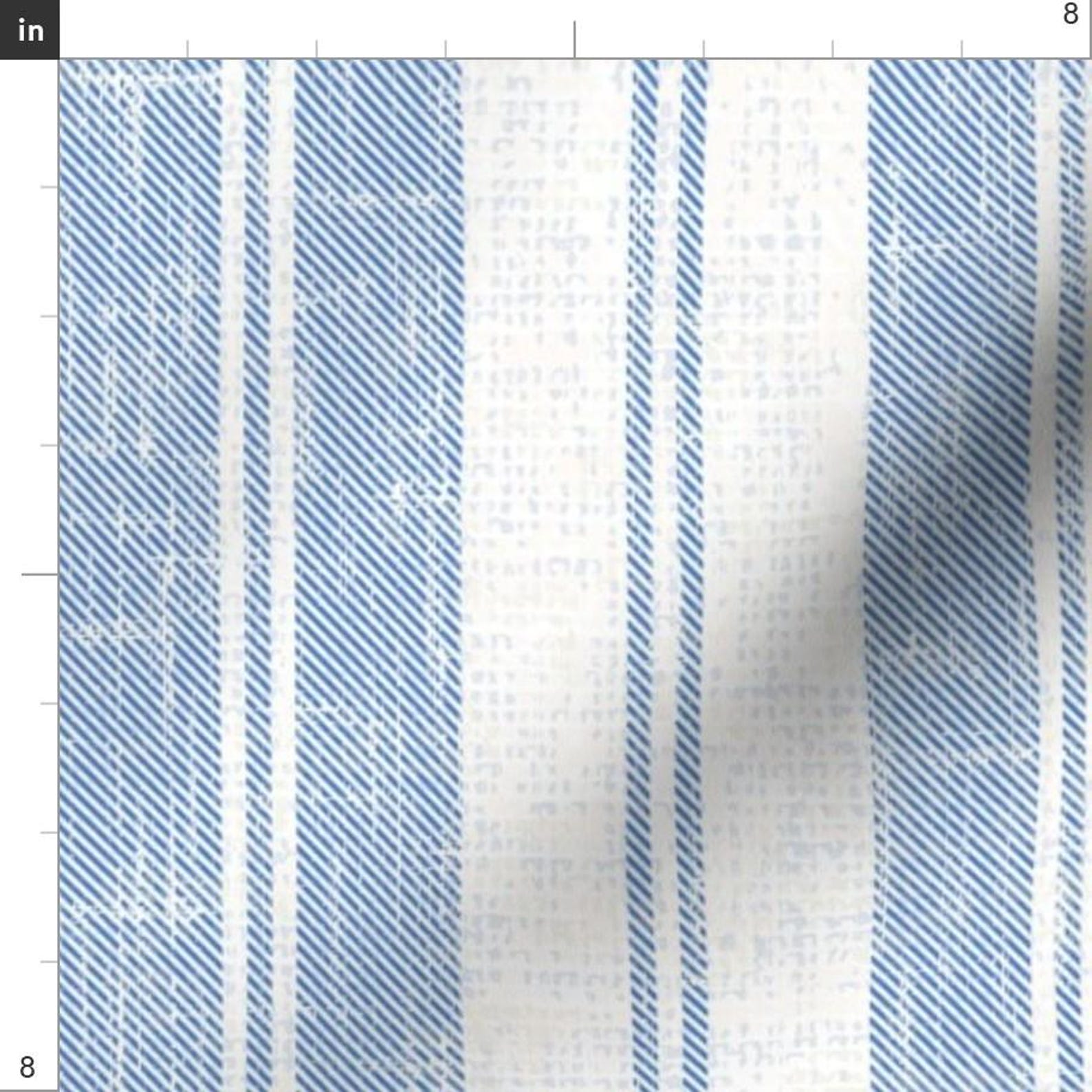 Rustic Ticking Stripe Upholstery Fabric- French Blue Stripe by ...