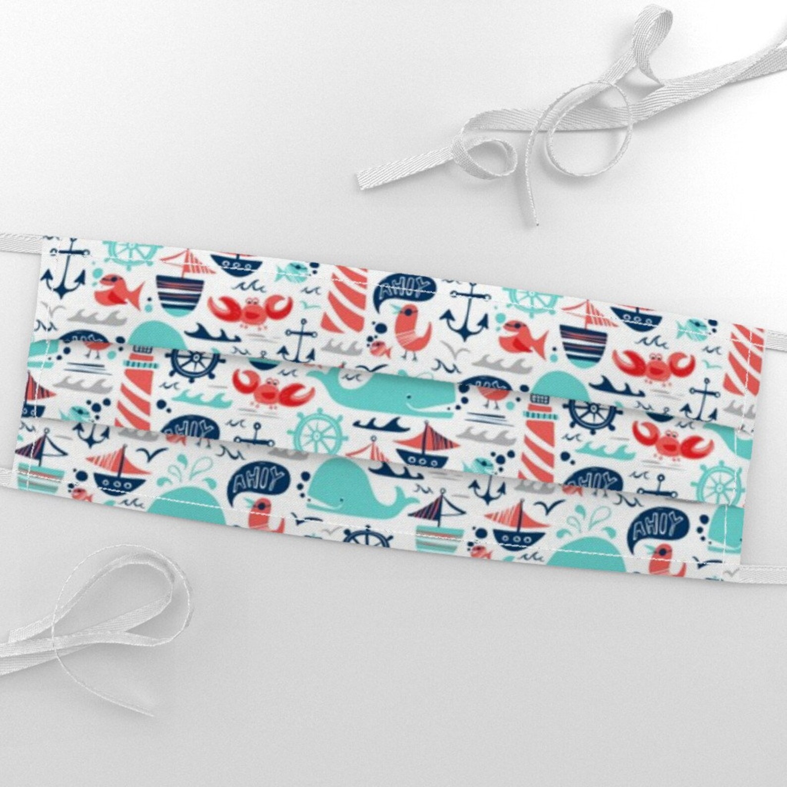 Nautical Fabric Ahoy Matey Summer Nautical Smaller Scale by - Etsy
