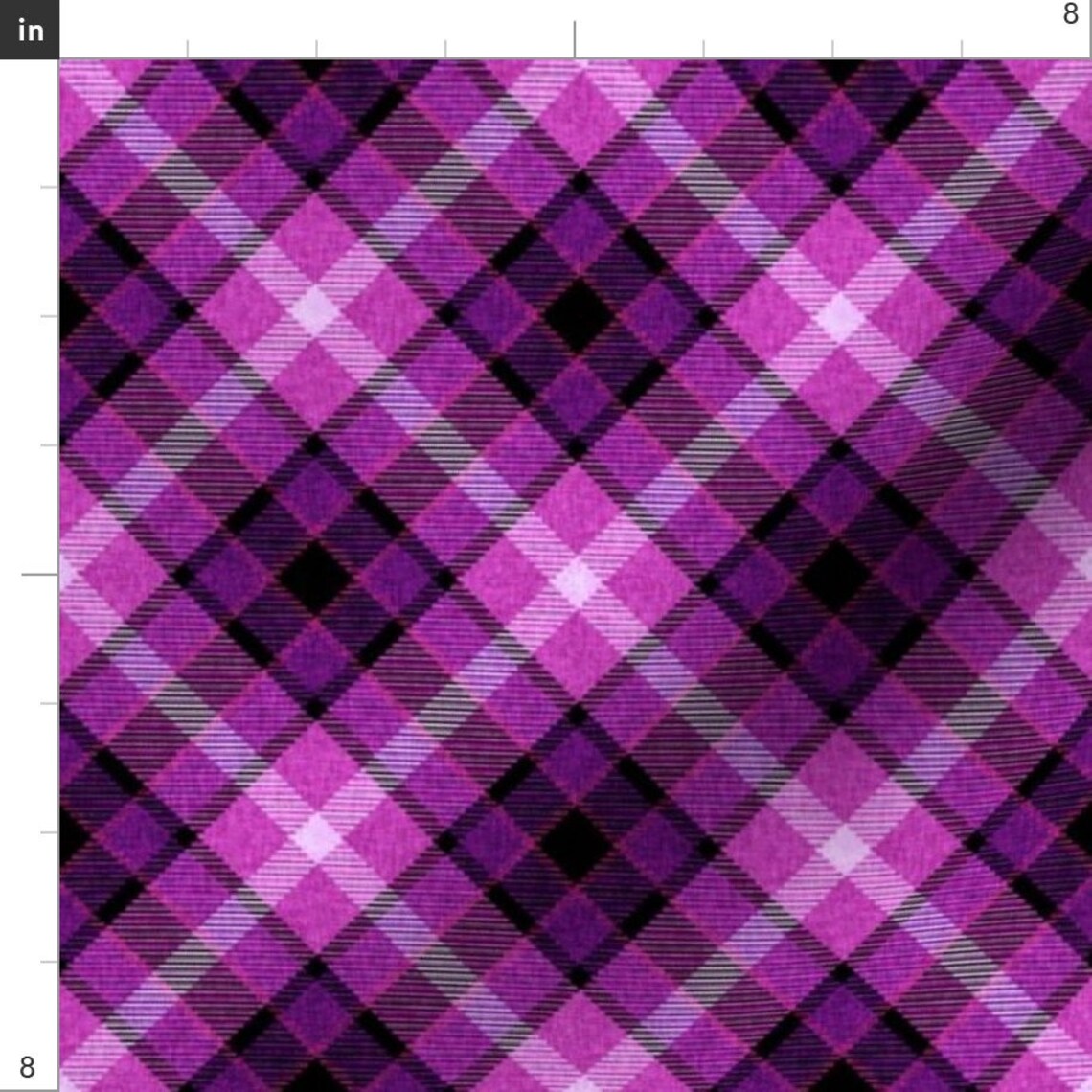 Plaid Fabric Custom Violet and Magenta Plaid by Eclectic - Etsy