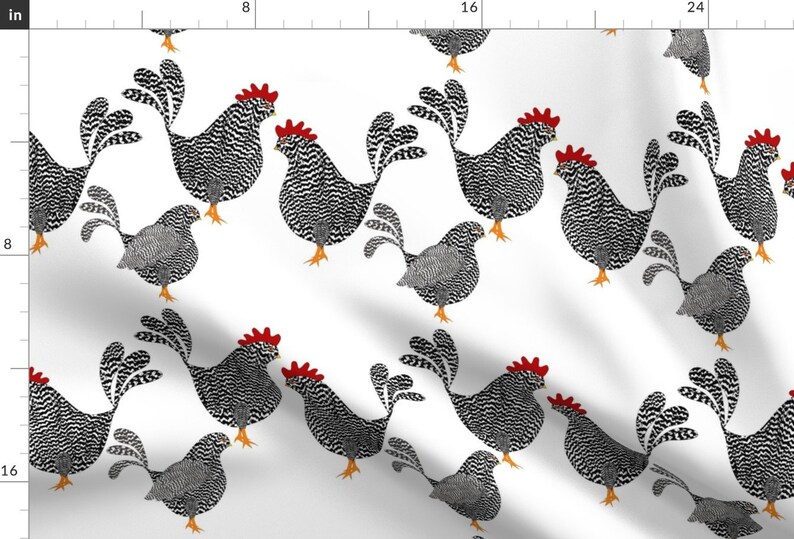 Chicken Rooster Fabric Chick Chick Chickens By | Etsy