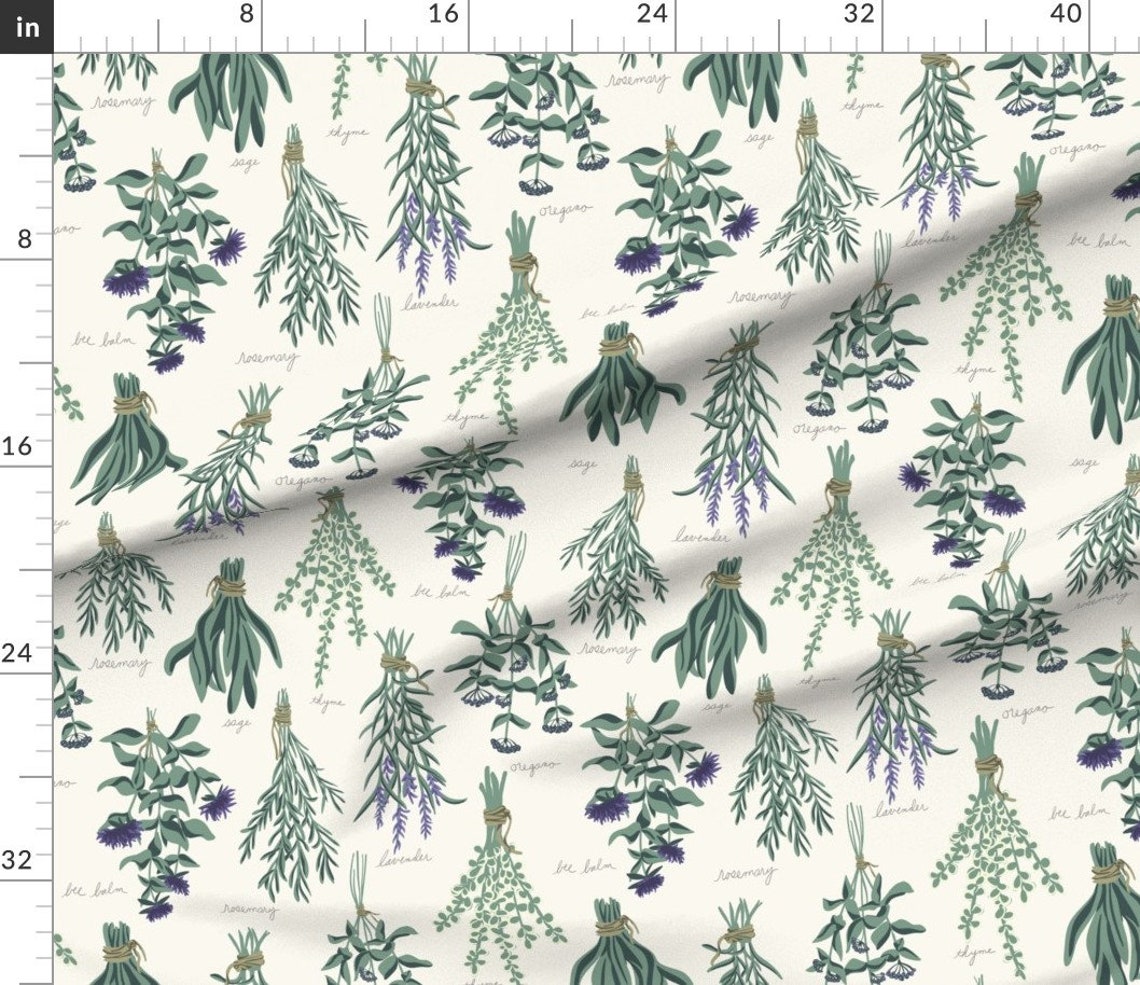 Aromatherapy Fabric Healing Herbs by Fernlesliestudio - Etsy