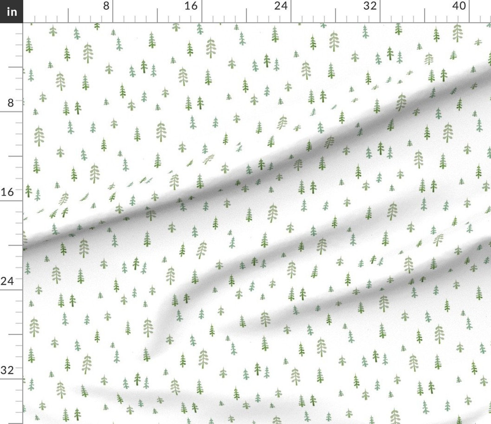 Watercolor Pine Trees Fabric in the Pine Forest by Jennifer - Etsy