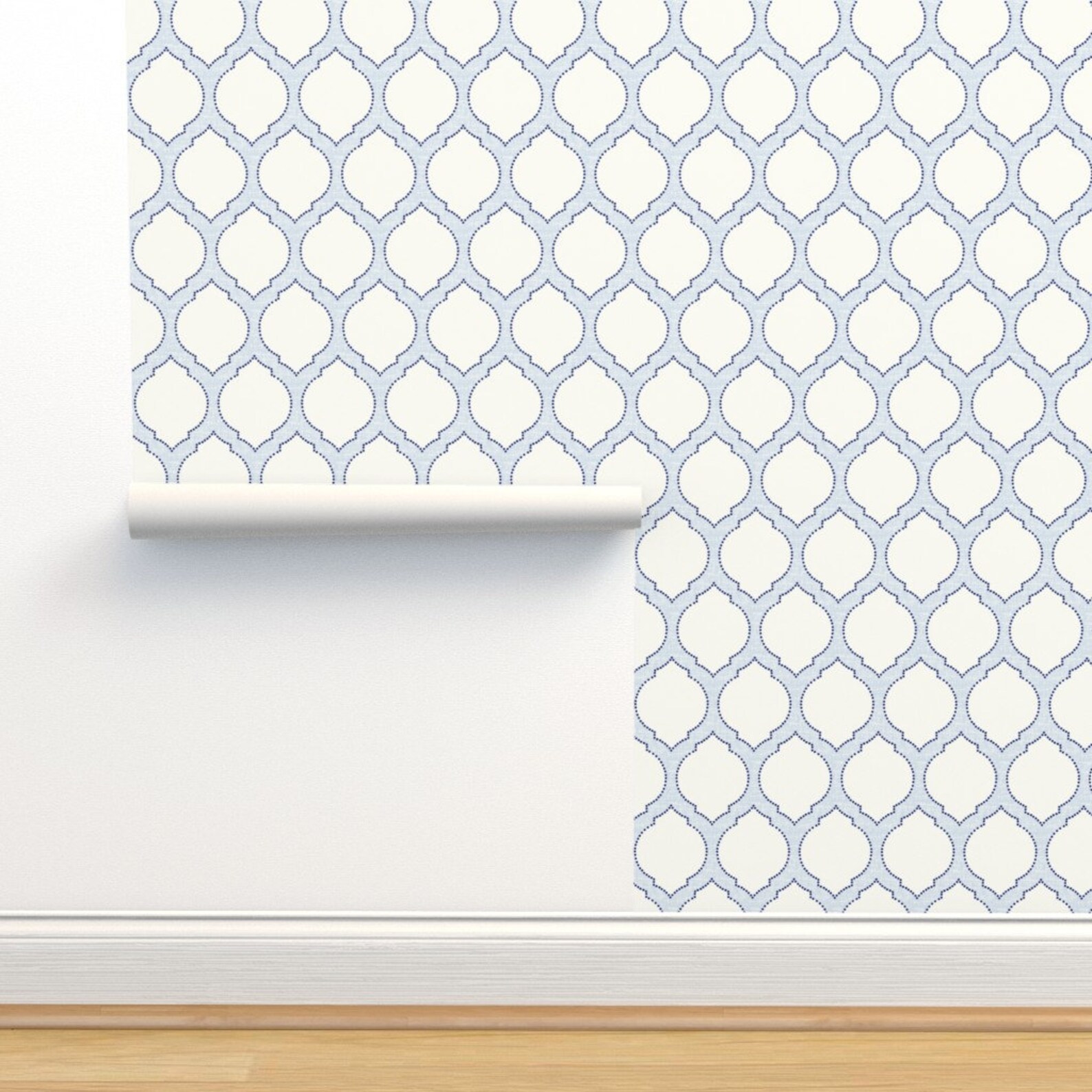 Moroccan Wallpaper Moroccan Trellis Light Blue by Vivdesign - Etsy