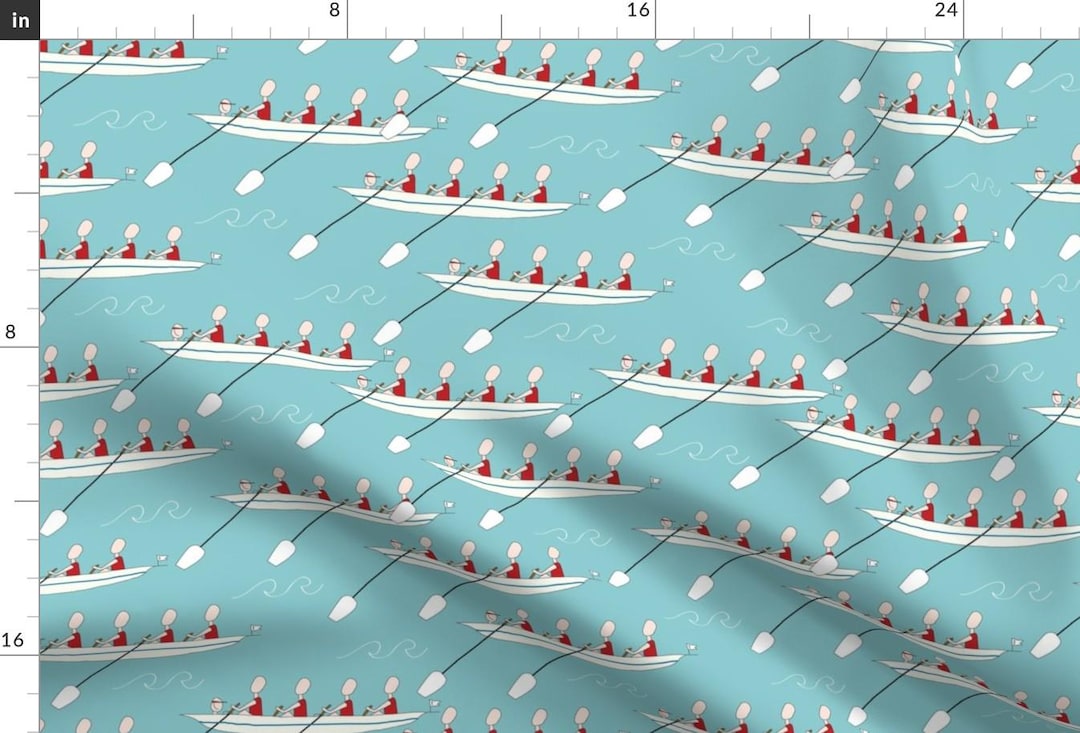 Row Crew Fabric - Crew Rowing by Cathleenbronsky - Crew Boat Rowing ...