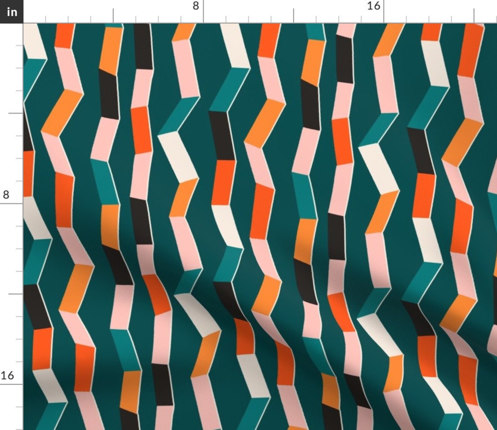 Funky Colorful Stripes Fabric Funky Green by Tasiania - Etsy