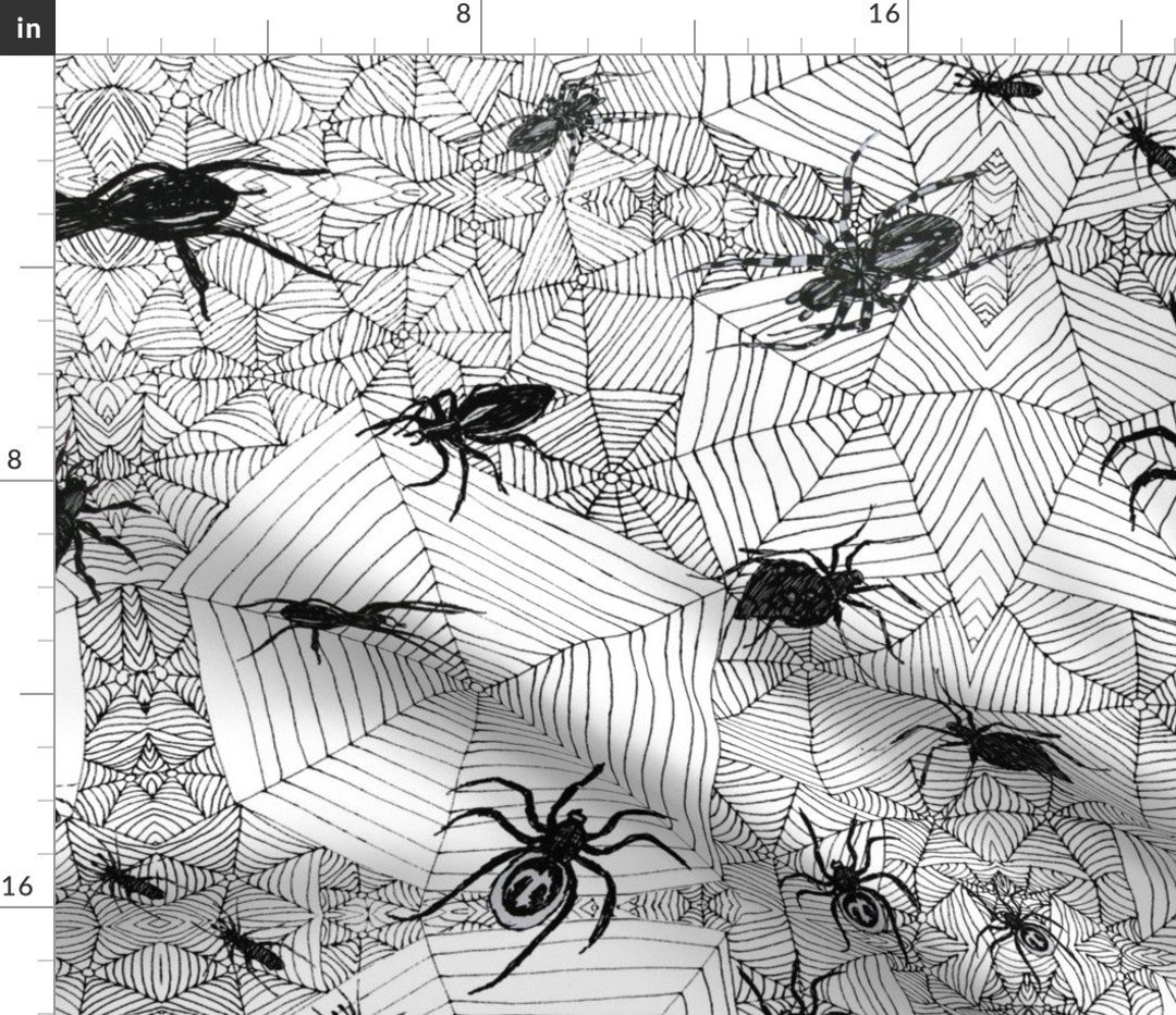 Creepy Crawly Spiders Fabric Creepy Crawlies by Linsart Creepy Crawly ...