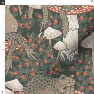 Woodland Fabric Toads on Toadstools by Simut Forest Toads Mushrooms ...