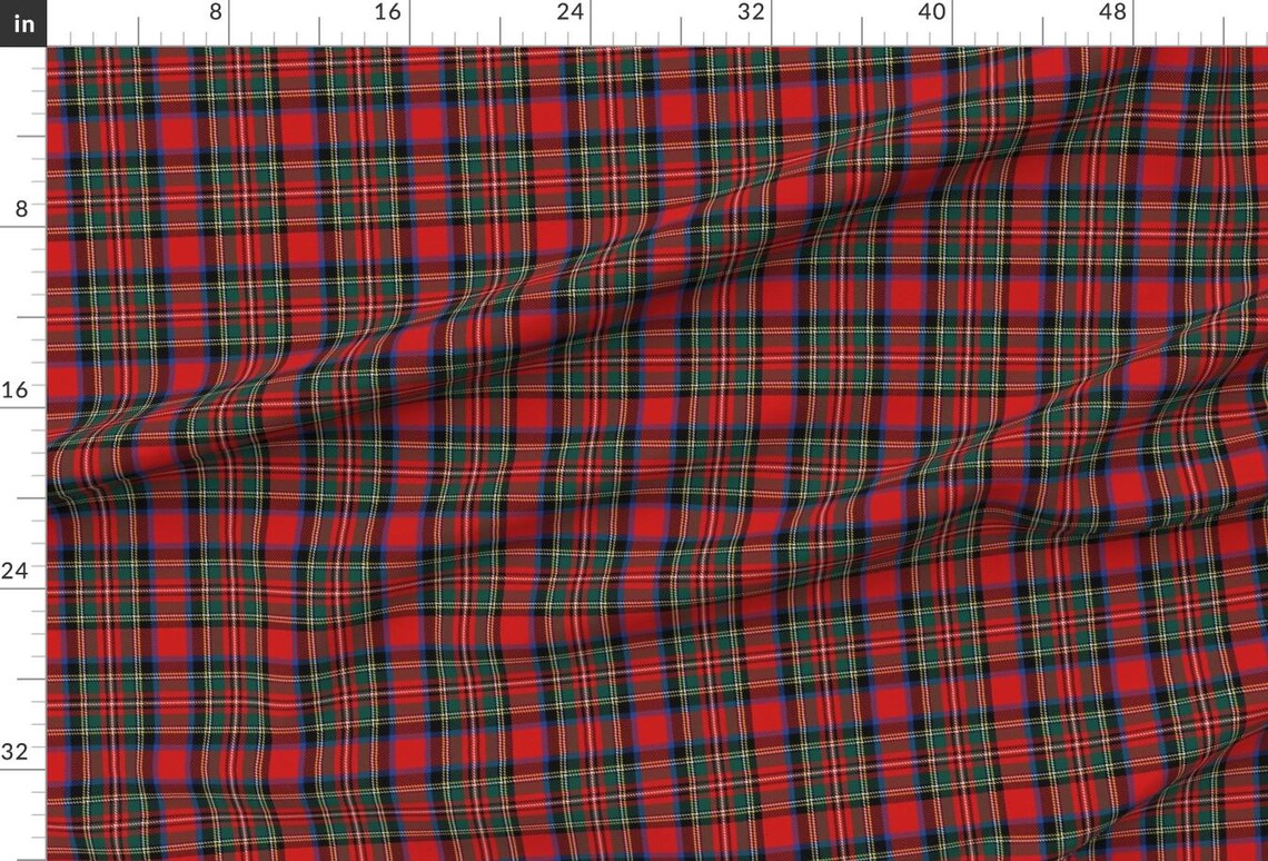 Red Plaid Fabric - Stuart Stewart Tartan Plaid by Laurawrightstudio ...