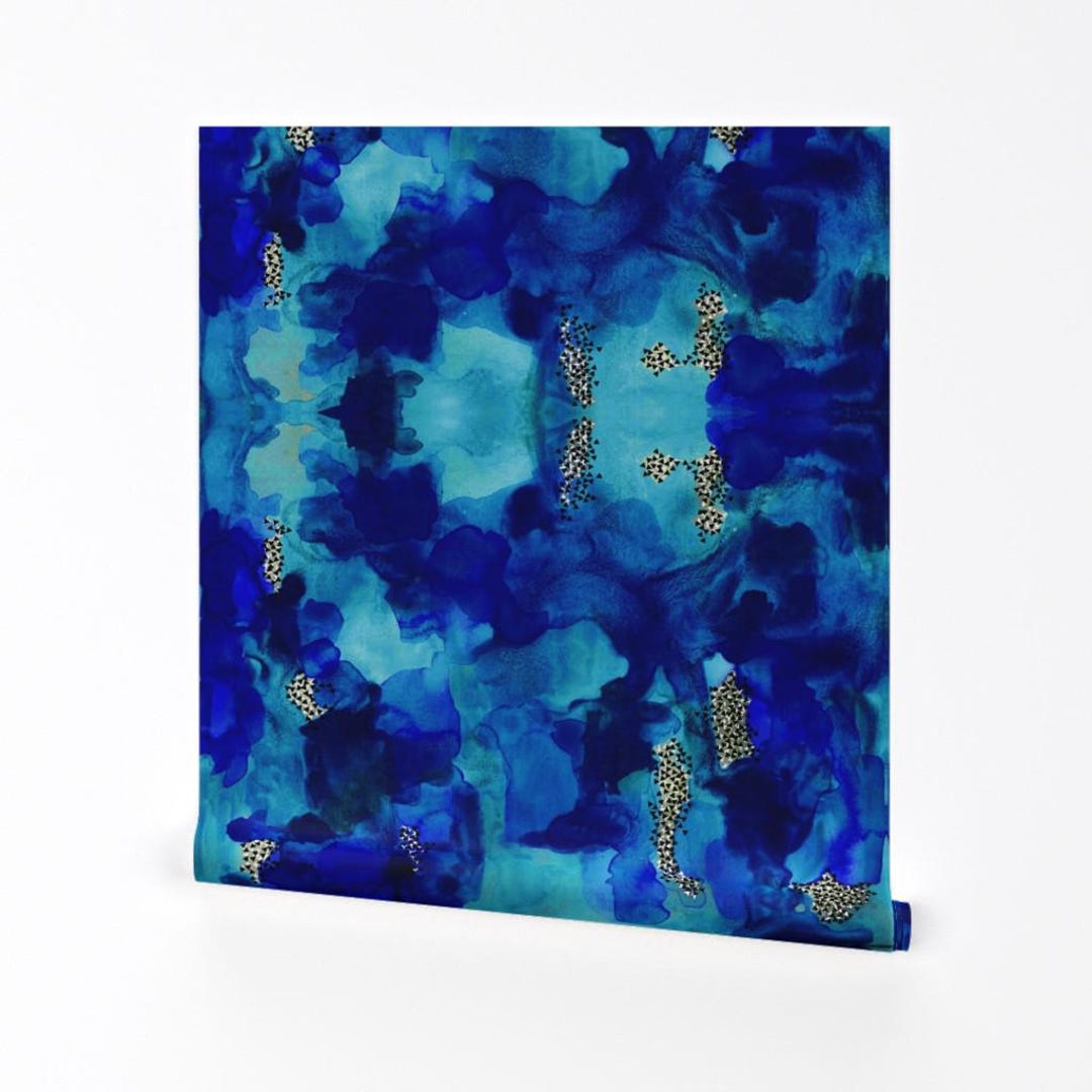 Indigo Wallpaper - Indigo Watercolor Abstract by Ivieclothco - Indigo ...