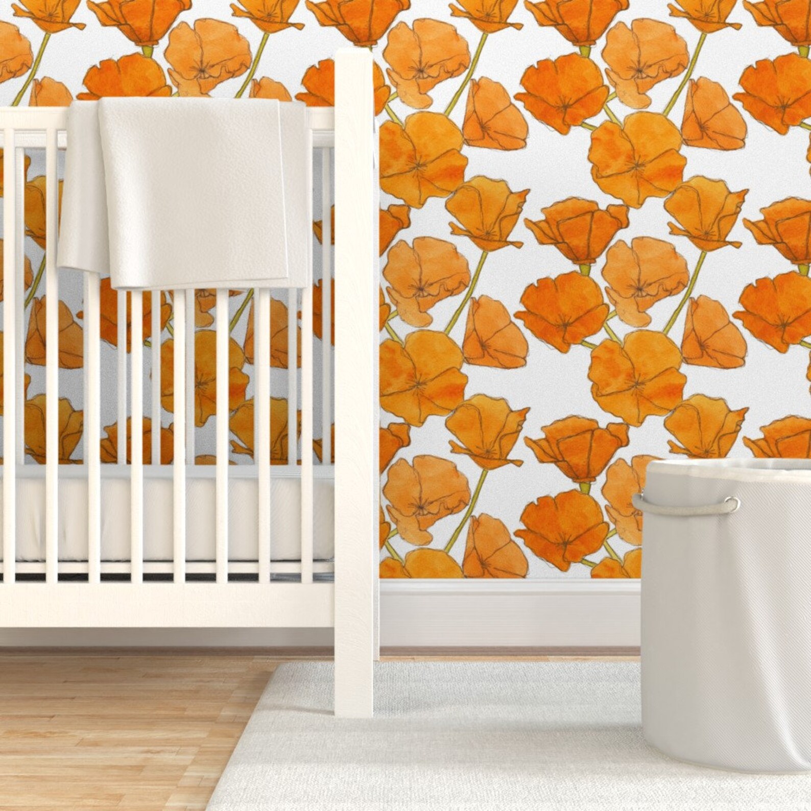 Poppy Wallpaper Poppy Pattern by Studiodena Bold Mod - Etsy