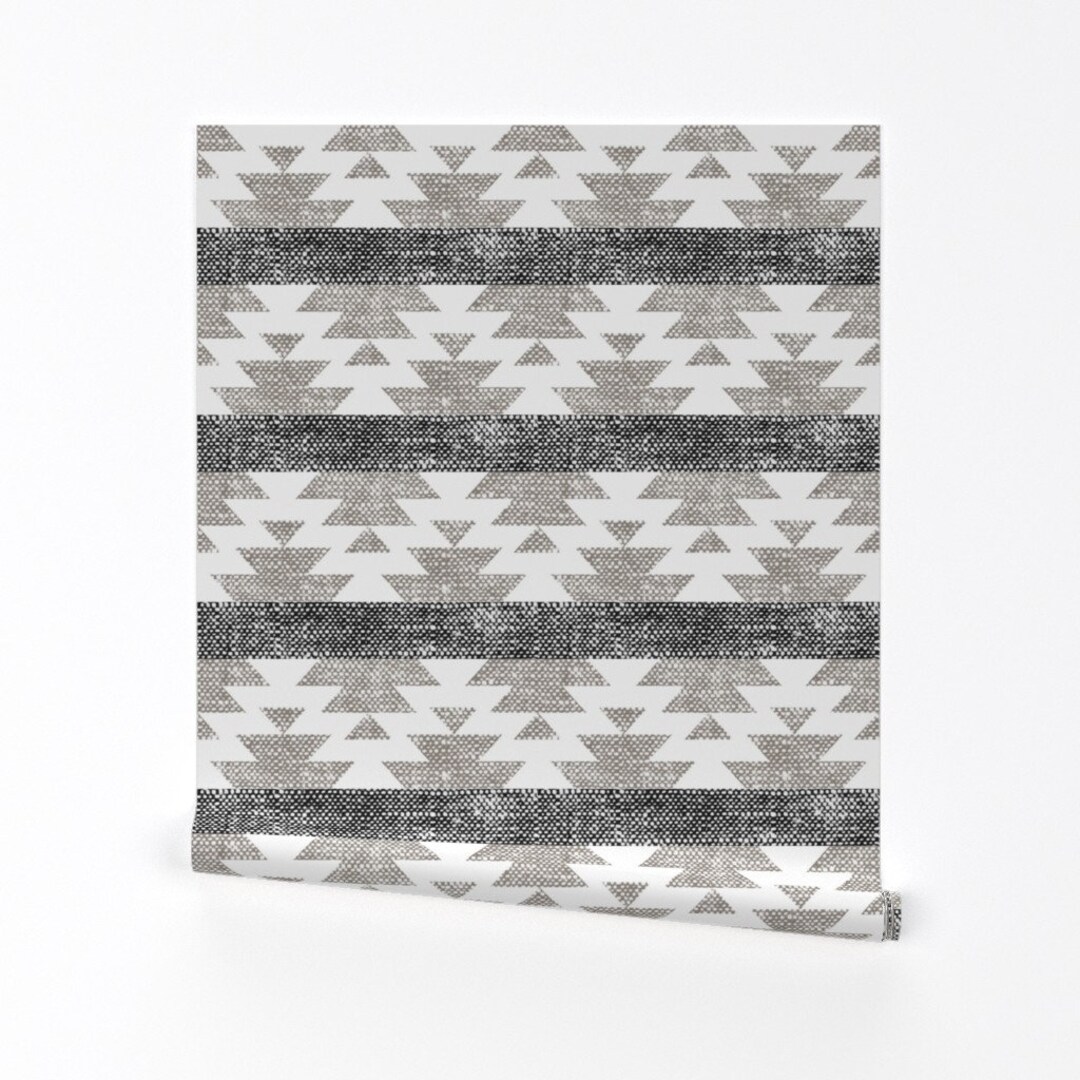 Boho Wallpaper Woven Aztec Neutrals by Littlearrowdesign - Etsy