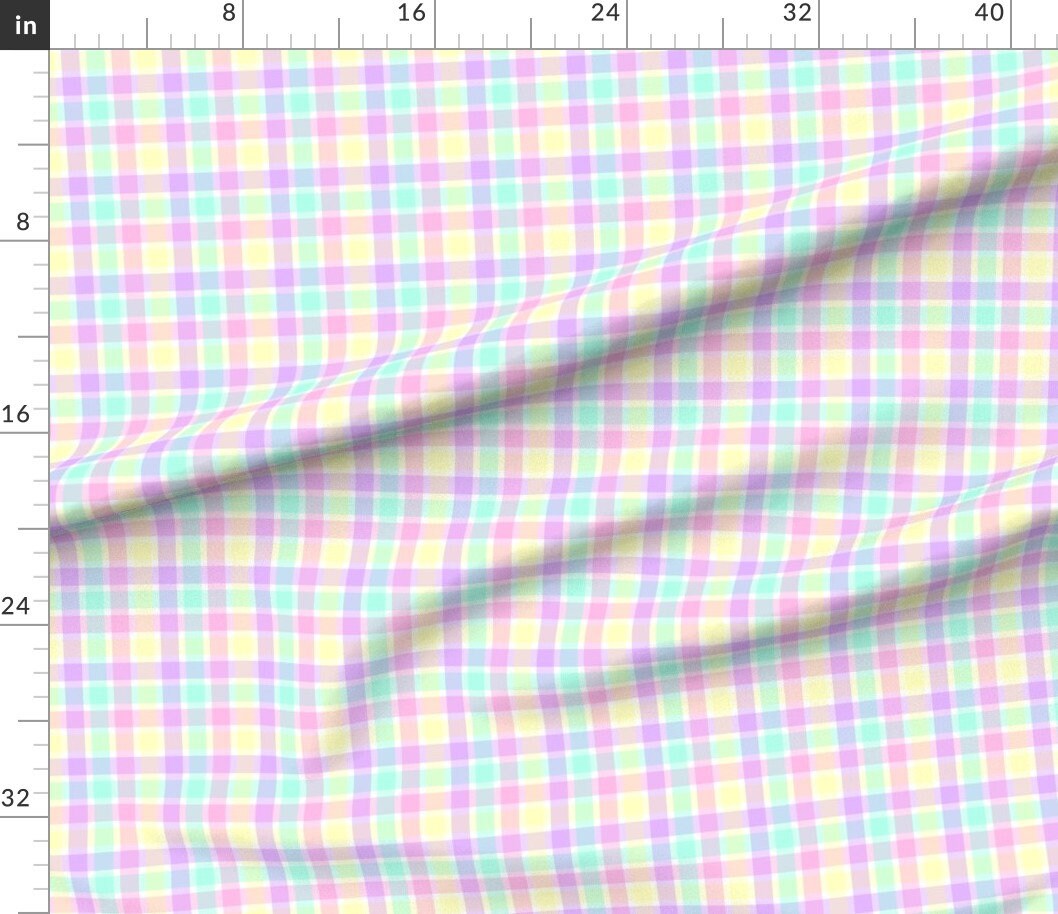 Pastel Plaid Fabric Pastel Homespun Look Plaid by Magic | Etsy