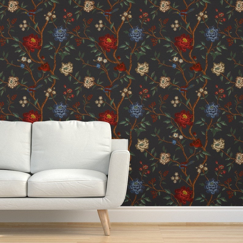 Historic Wallpaper Bloomsbury Floral by Peacoquettedesigns - Etsy