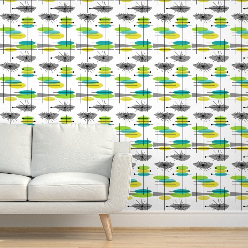 Mid-Century Modern Wallpaper Mid Mod By Hot4tees BgYahoo | Etsy