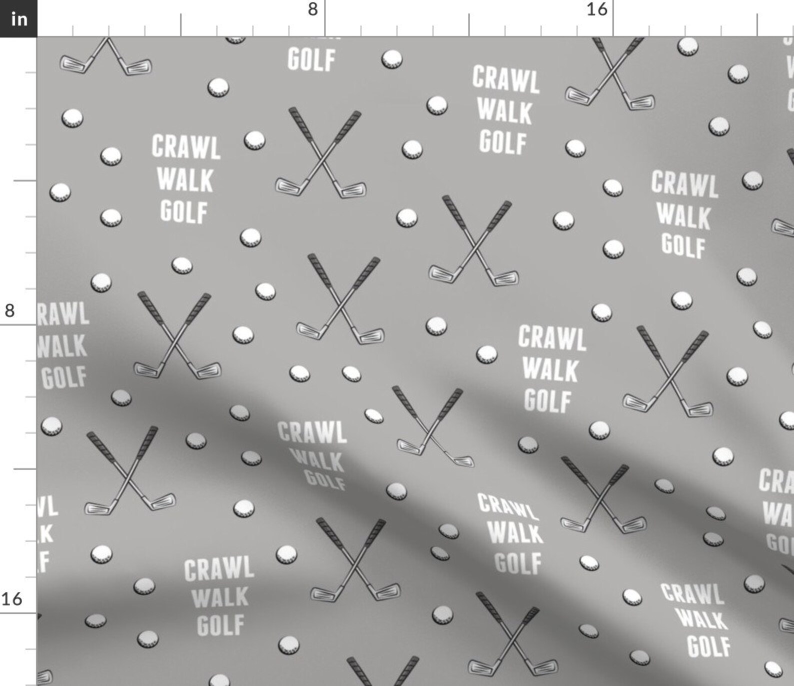Crawl Walk Fabric Crawl Walk Golf Gray by | Etsy