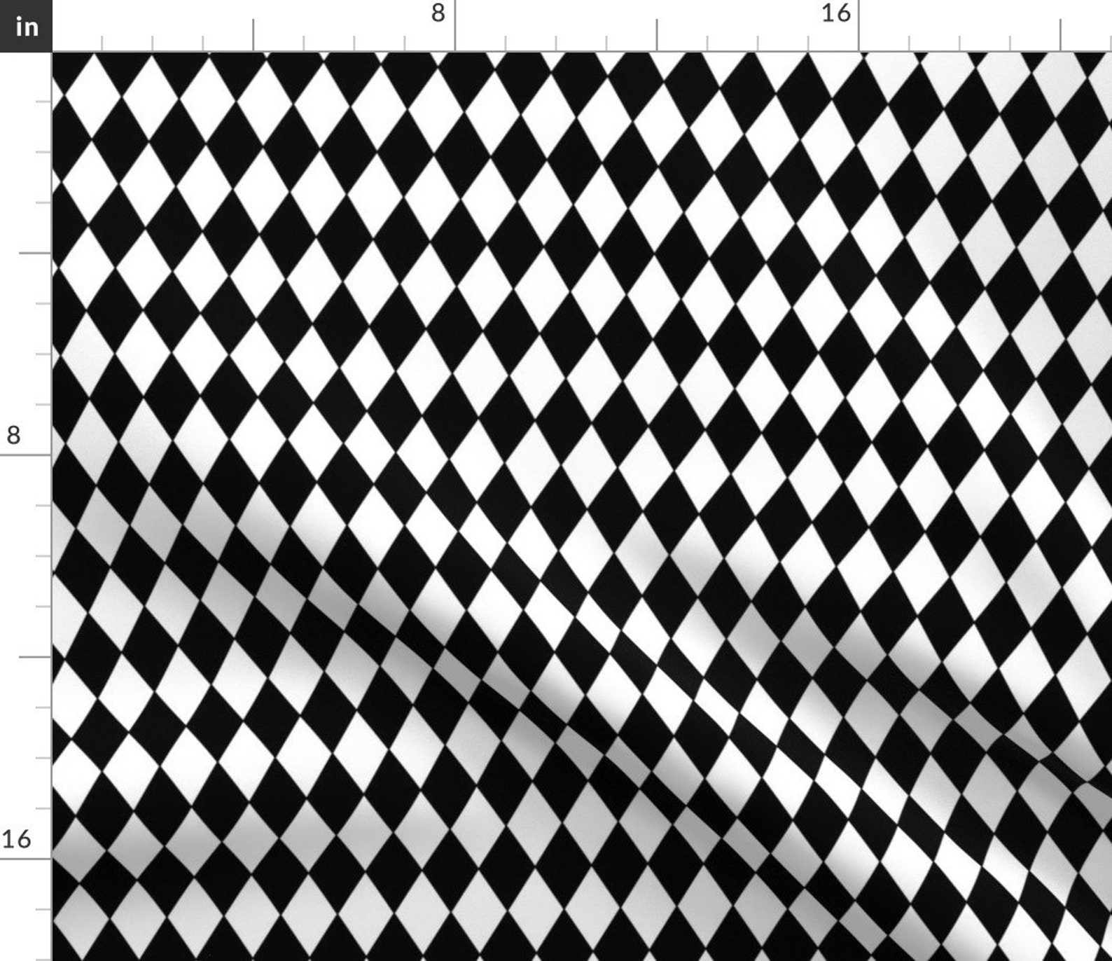 Harlequin Fabric Harlequin Diamonds Black White Small by - Etsy