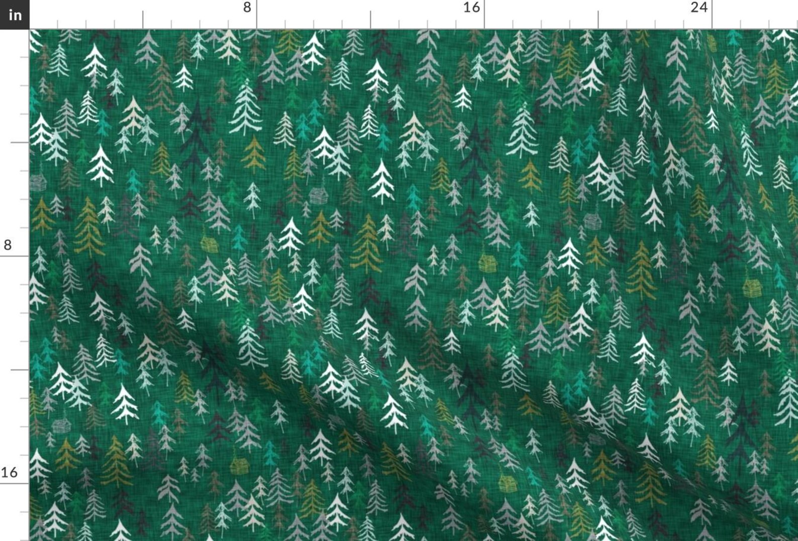 Forest Fabric - Solitude (dark Green) by Nouveau Bohemian - Forest ...