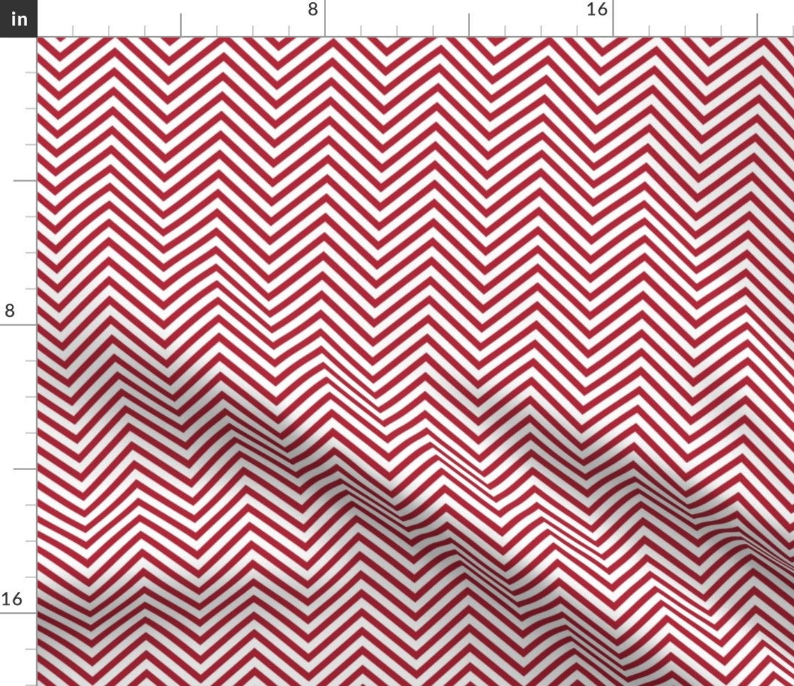 American Chevron Fabric USA Flag Red and White Wavy Zigzag - Etsy