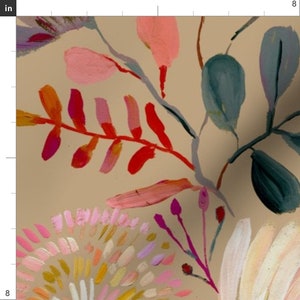 Neutral Flowers Fabric Neutral Botanicals Jumbo by - Etsy