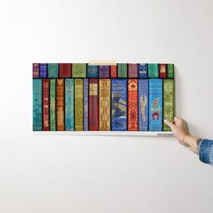 Books Wallpaper - Bright by Peacoquettedesigns - Red Blue Green Books ...