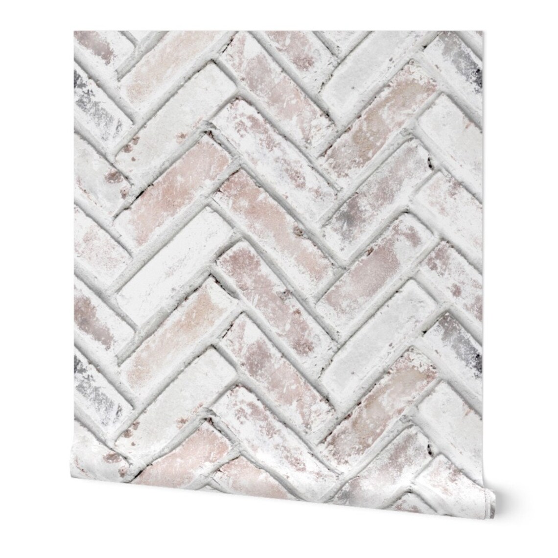Chevron Brick Wallpaper Faux Brick Herringbone by Erin - Etsy