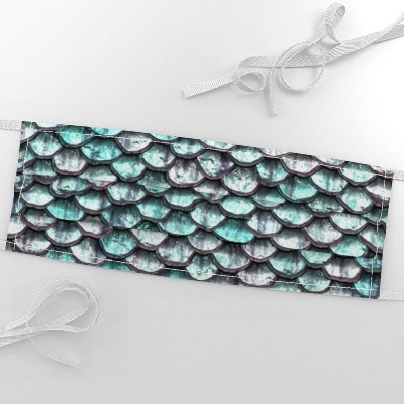 Aqua Mermaid Scales Fabric Mermaid Scales Aqua By Bonnie | Etsy