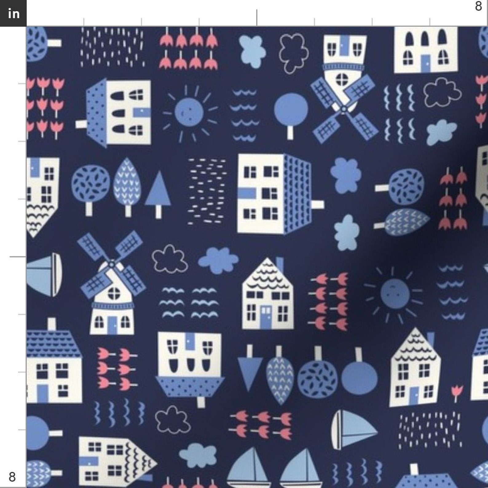 Dutch Fabric Delft Conversational by Stacyiesthsu Dutch Amsterdam ...
