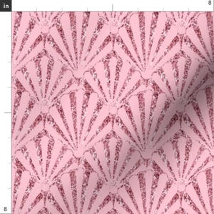 Art Deco Fabric - Pink Shell Seashell FAUX Glitter Pink Luxe Seashell ...