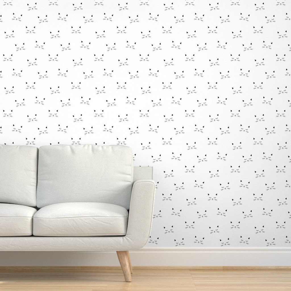 Cats Wallpaper Cats by Kimsa Cats Sleepy Eyes Nursery - Etsy