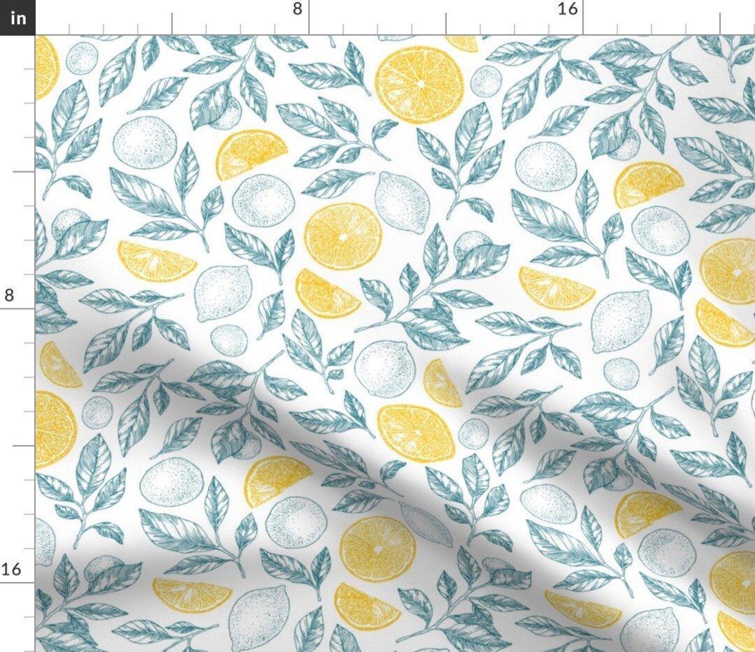 Citrus Fabric citrus Summer by Adehoidar Citrus Fruit Yellow - Etsy