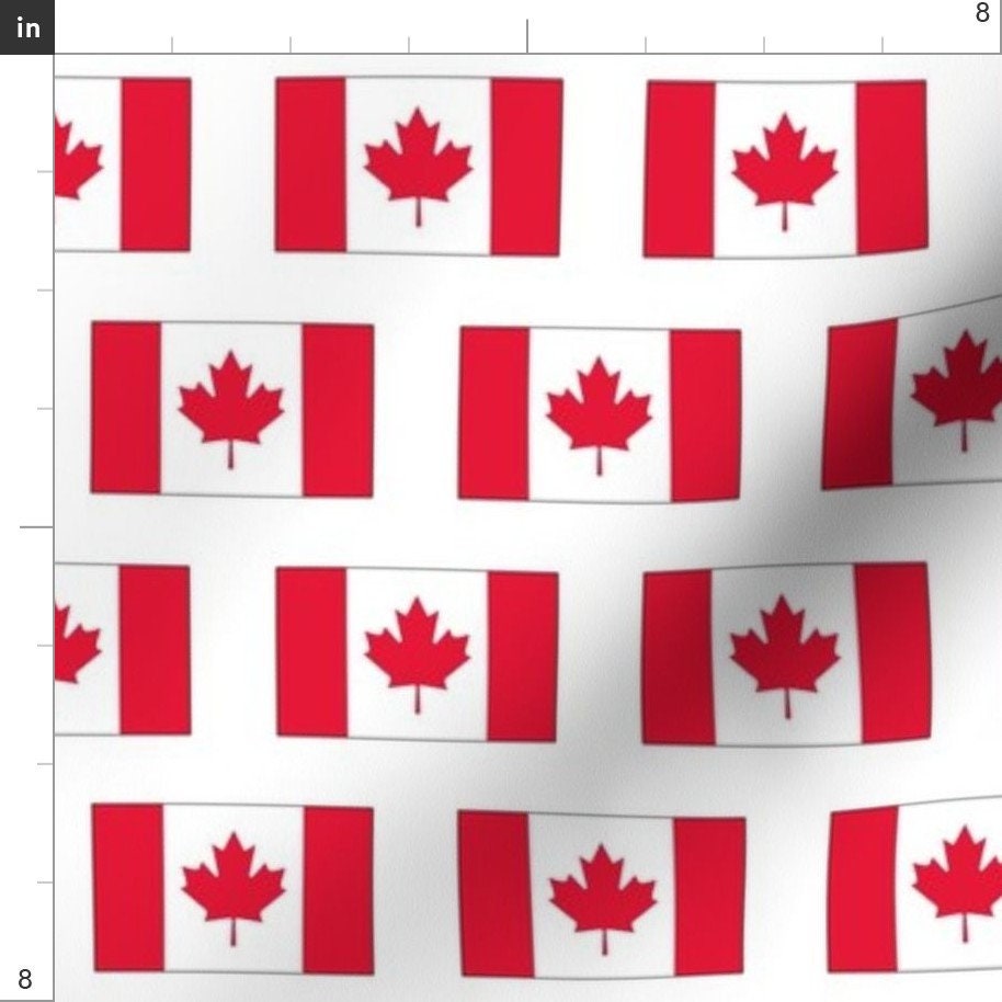 Canadian Flag Fabric Canadian Flag by Thinlinetextiles - Etsy