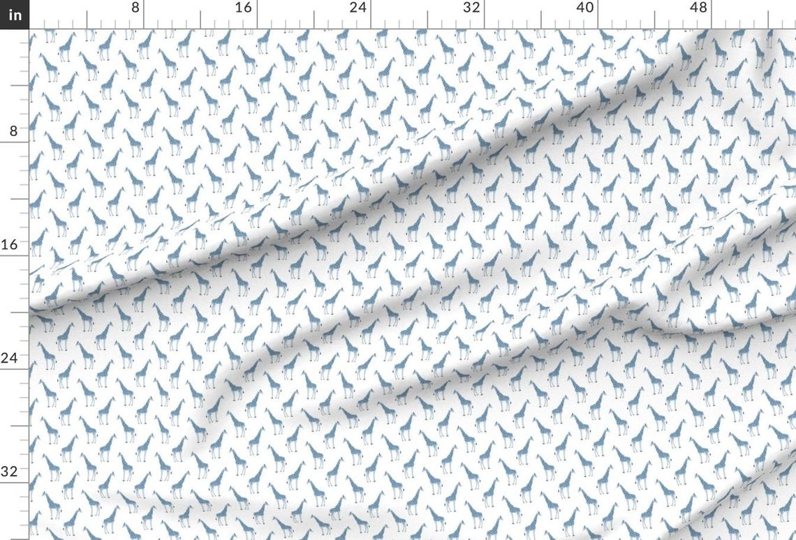 Safari Fabric - Coordinates Blue and White Giraffe Animals Nursery by ...