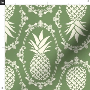 Fruit Damask Upholstery Fabric Pineapple by Kristeninstitches Kelly ...