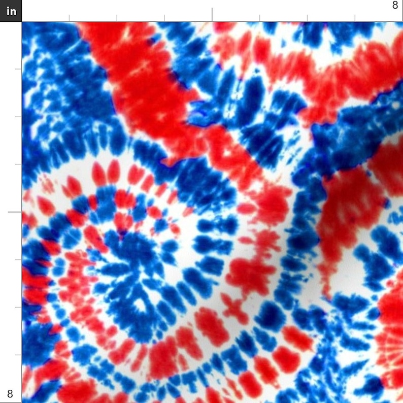 Red White and Blue Tie Dye Fabric Independence Day Pattern | Etsy