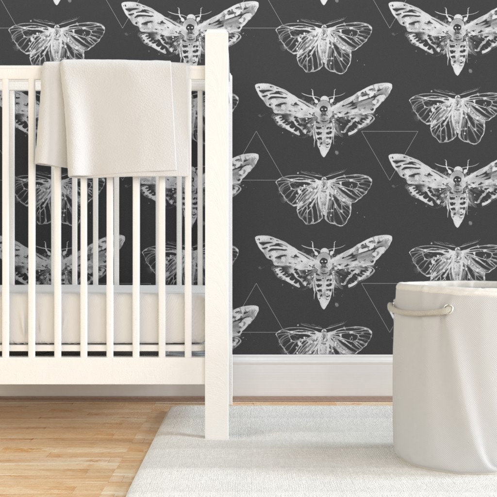 Moths Wallpaper Geometric Moths Inverted by Sam Nagel - Etsy